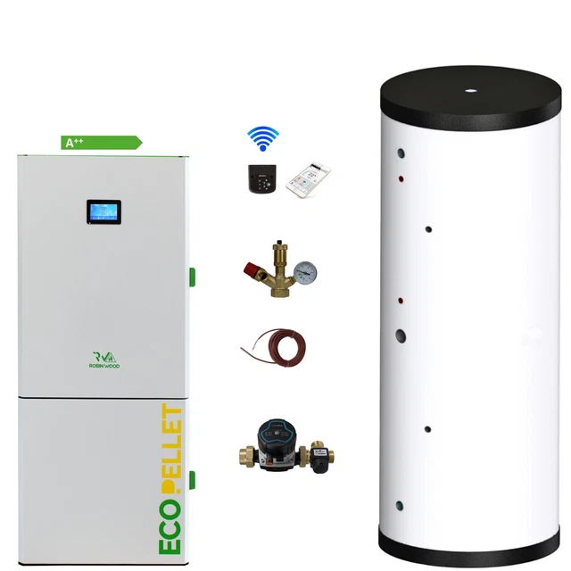 ECOPELLET 30 KW Chaudière à Pellets Avec Mémoire Tampon et Zubehörset, EUR 5.241,48 - PicClick FR