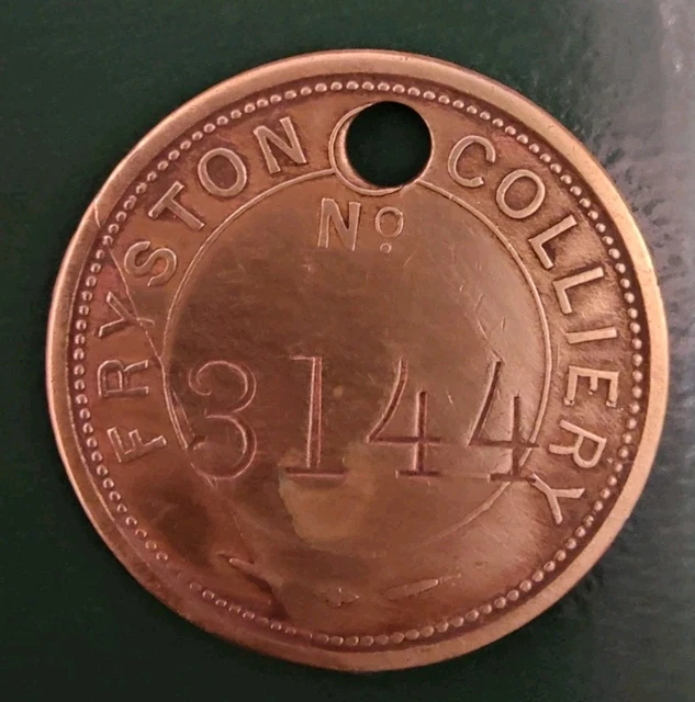 PRE-1947 COLLIERY PIT Check Tally - marked FRYSTON COLLIERY No 3144 £12 ...