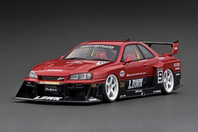 IGNITION MODEL LB-ER34 Super Silhouette Skyline #9 Red/Black 1/18 ...