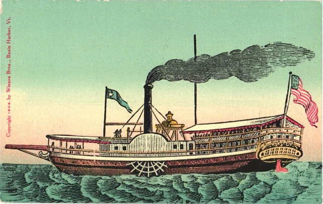 THE FIRST STEAMBOAT on Lake Champlain, Launched at Burlington, Vermont ...