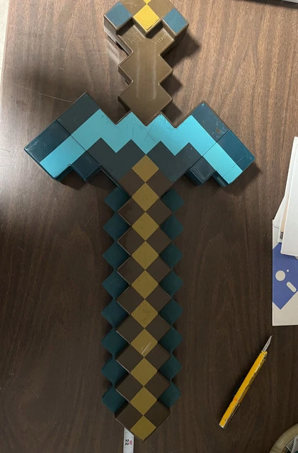 MINECRAFT 21 INCH. Blue Diamond Sword Plastic Toy Accessory ** $17.99 ...