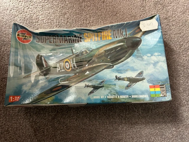 AIRFIX SUPERMARINE Spitfire Mk 1 model kit box squashed, sealed £4.35 ...