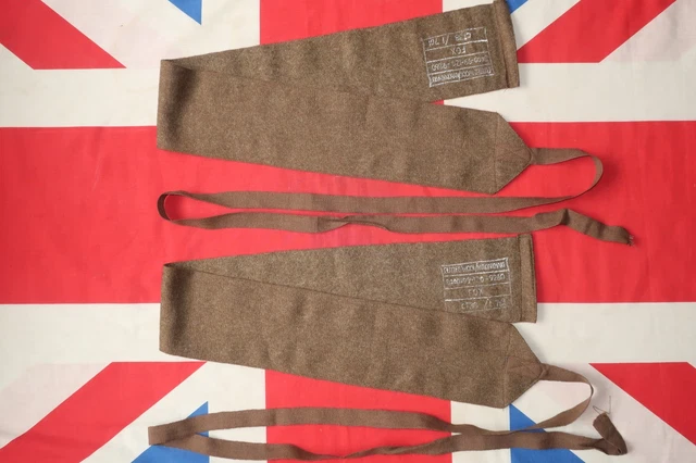 WW1 / WW2 Original British Army Puttees / Wool Leg Wraps / Gaiters £29. ...