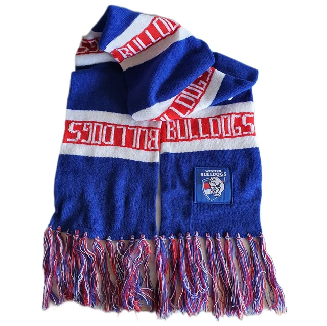 WESTERN BULLDOGS BAR Scarf AFL Football Club, Knitted, Footy Supporter ...