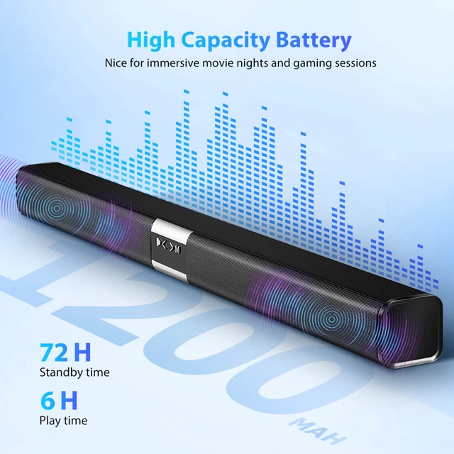 BLUETOOTH 5.0 WIRELESS Soundbar TV Speaker Home Theater Sound Bar HiFi ...