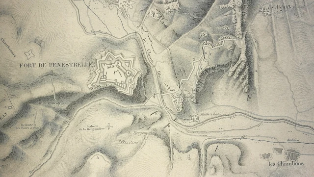 MILITAIRE PLAN CARTE Attaque Du Fort De Fenestrelle En 1708 Louis Xiv ...