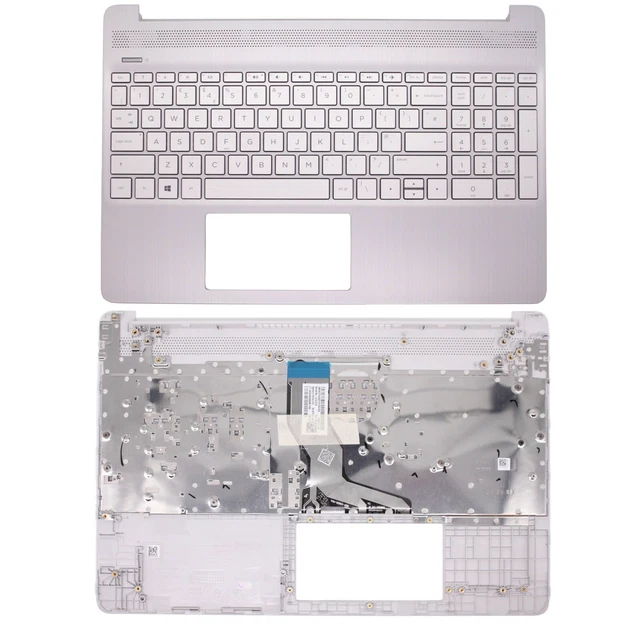 TO REPLACE HP 15S-EQ2040NL Silver UK QWERTY Keyboard Housing Palmrest ...