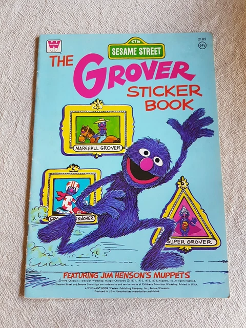 VINTAGE SESAME STREET The Grover Sticker Book w/ Muppets - A Whitman ...