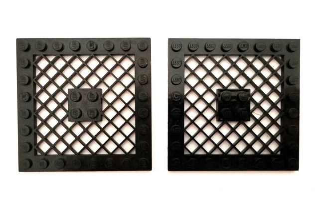 LEGO GRIGLIA NERA Black Grille Modified Bricks Mattoncini Vintage ...