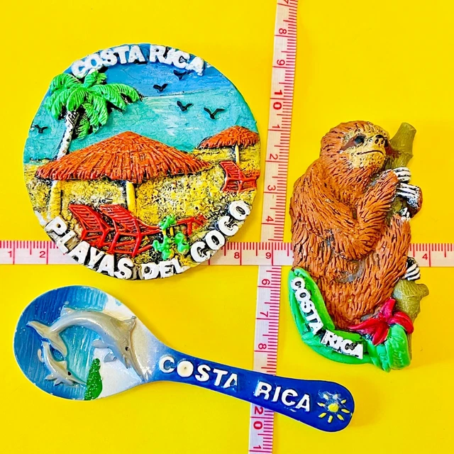 COSTA RICA / Set Of 3 Hand Made /Souvenir / Resin Fridge Magnets $41.90 ...