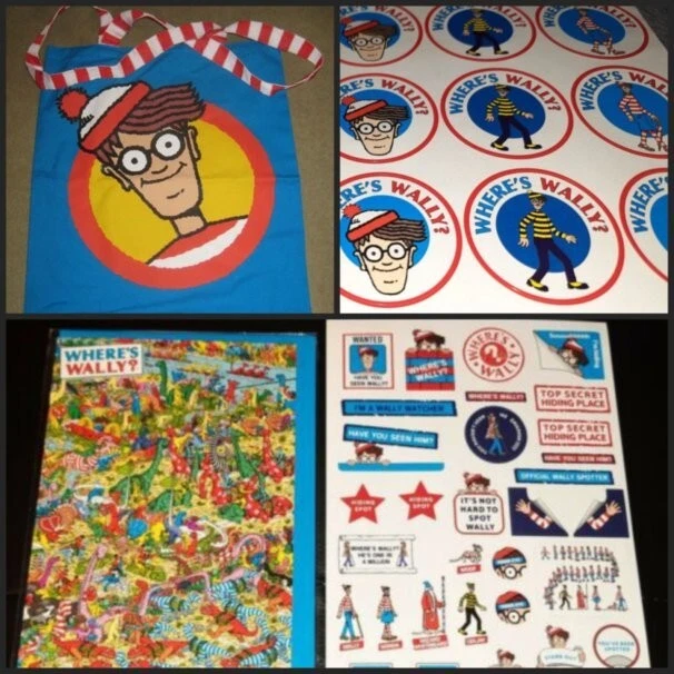 RARE WHERE'S WALLY canvas book bag (25 years design) + 2 lots of ...