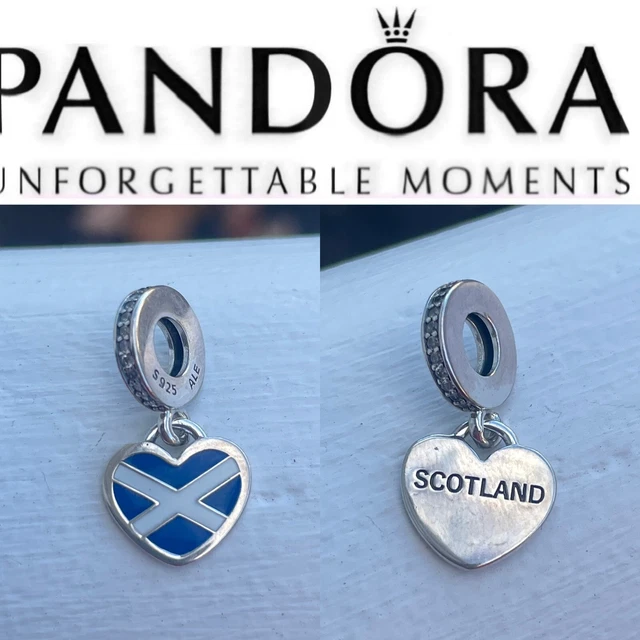 PANDORA COUNTRY OF Scotland 🏴󠁧󠁢󠁳󠁣󠁴󠁿 EXCLUSIVE Heart Dangle Flag CHARM ...