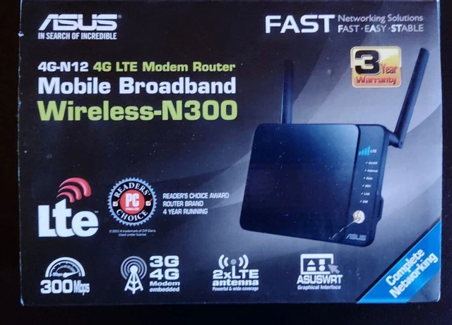 ASUS 4G-N12 ROUTEUR-MODEM SIM LTE N300 Simple Bande EUR 99,00 - PicClick IT