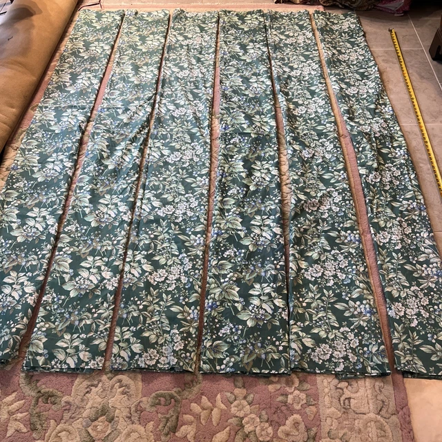 6 LAURA ASHLEY Bramble Berry Curtain Panels Lined Weighted 84”x40” Rod ...