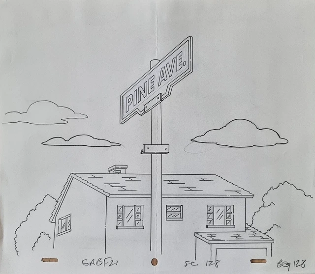 RARE SIMPSONS TV Show Original Background Animation Art Cel Drawing ...