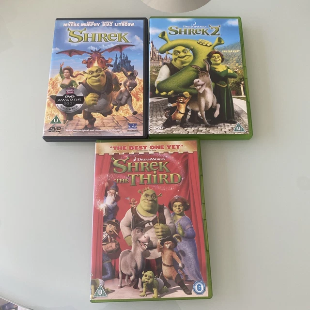 BUNDLE SHREK + Shrek 2 + Shrek 3 Set DVDs Movie Animation Kids Family £3.83 - PicClick UK