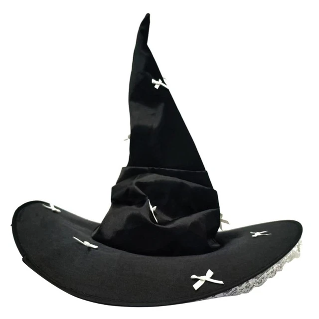HALLOWEEN WITCH HAT Ribbon Bowtie Twisted Wizard Hat for Cosplay Party ...