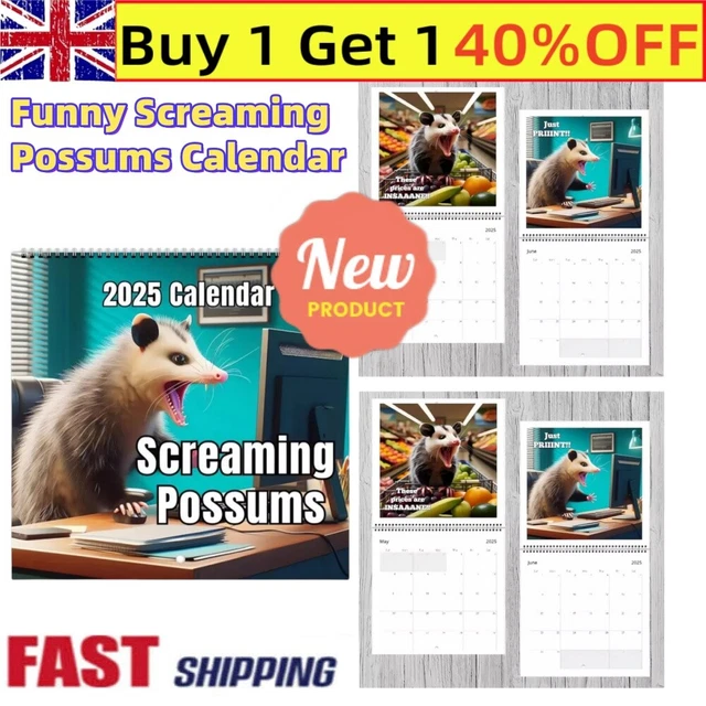 NEW 2025 FUNNY Screaming Possums Calendar - 2025 Wall Calendar £10.12 ...