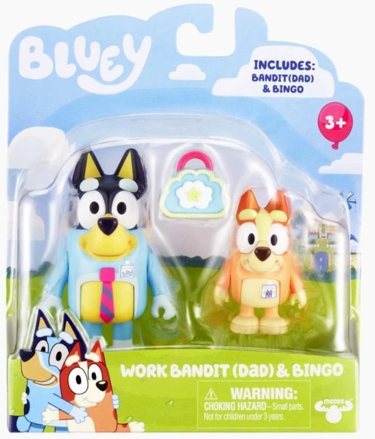 BLUEY WORK BANDIT (DAD) & Bingo 2pk figurines From Moose Toys EUR 21,22 ...