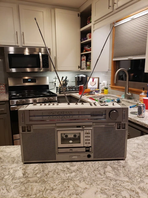 JVC RC-M60 JW Vintage Boombox Ghetto Blaster AM/FM Cassette Player RCA ...
