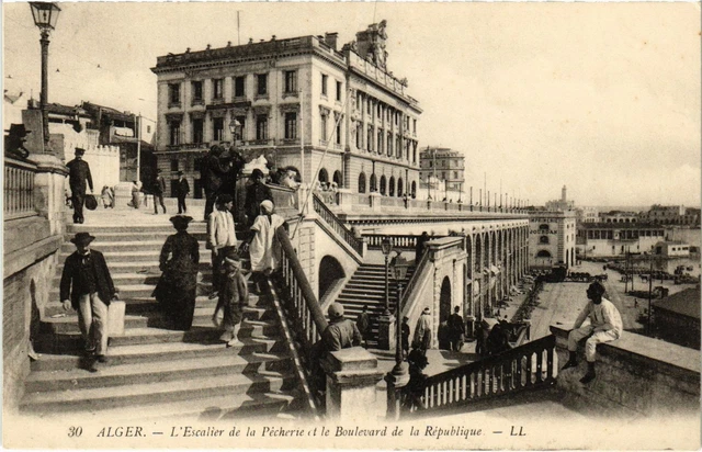 CPA AK ALGERIA ALGER Escalier de la Pecherie - Blvd. de la Republique (1357334) EUR 6,99 ...