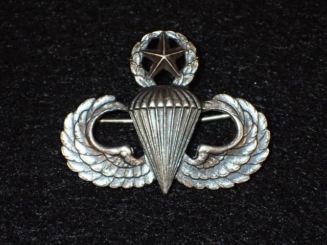 WW2 US ARMY Airborne Master Parachutists Badge "Jump Wings" Sterling I ...