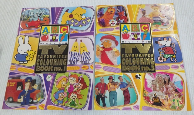2X VINTAGE ABC For Kids TV Favourites Colouring Books - Unused $25.00 ...