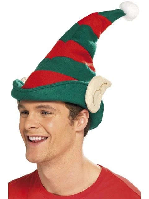 CHRISTMAS FANCY DRESS Santa's Helper Elf Hat With Ears Deluxe £2.99 ...