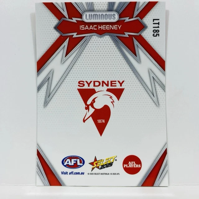 2025 SELECT AFL Footy Stars Thunderbolt Isaac Heeney Sydney Swans LT185 ...