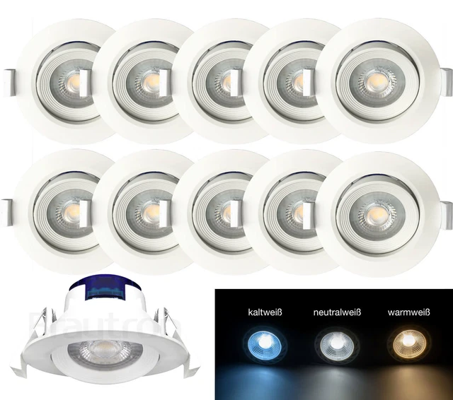 10 LED RECESSED spot recessed spotlight recessed light swivel neutral ...