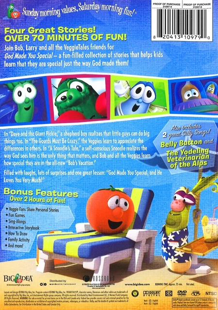 222A NEW SEALED VEGGIETALES GOD MADE YOU SPECIAL DVD Region 4 $35.00 ...