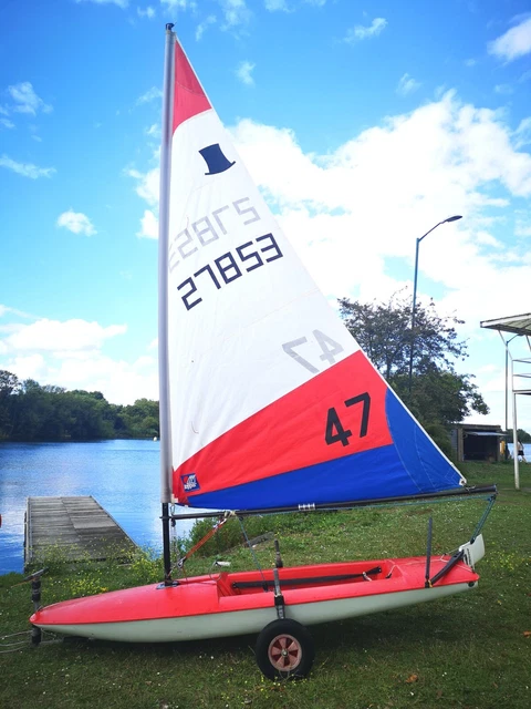 TOPPER SAILING DINGHY 27853, launching trolley and cover £350.00 ...