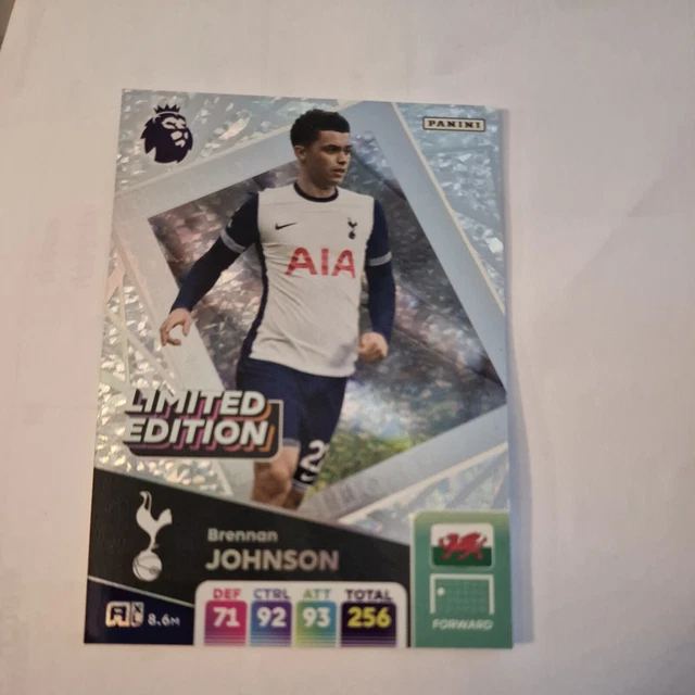 PANINI ADRENALYN XL Premier League 2025 BRENNAN JOHNSON LIMITED EDITION ...