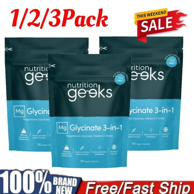 NUTRITION GEEKS MAG nesium Glycinate 3-in-1 Capsules Gluten-Free, Vegan ...