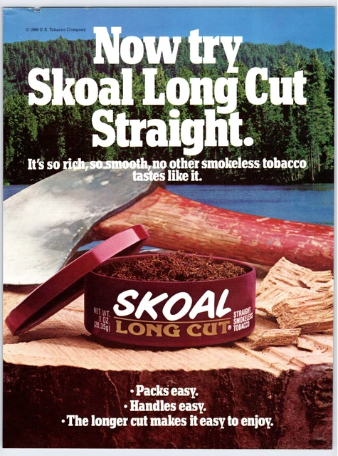 1987 SKOAL LONG CUT SMOKELESS TOBACCO Vintage 8.5"X11" Magazine Ad 1980 ...