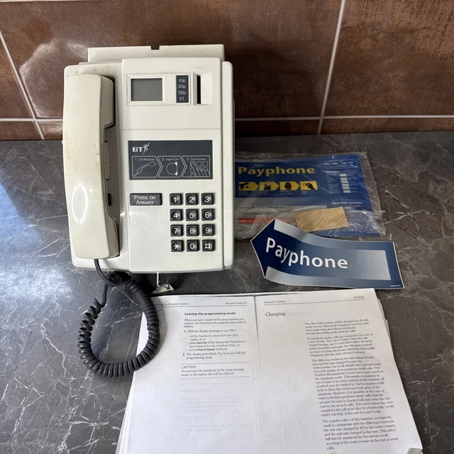 VINTAGE RETRO BT Pay Phone 190 British Telecom Public Payphone + Keys ...