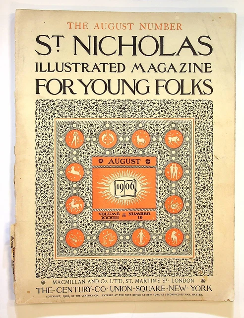 ST. NICHOLAS MAGAZINE Vol. 33 #10 PR 1906 bassa qualità EUR 3,47 ...