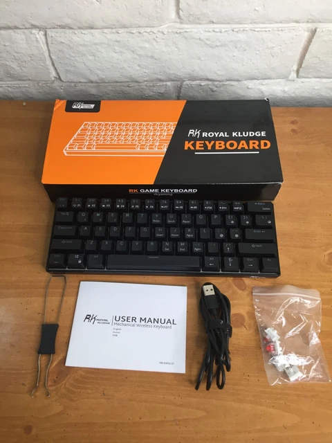 ROYAL KLUDGE RK61 Mechanical Keyboard Black Wired Red Switch Backlight ...