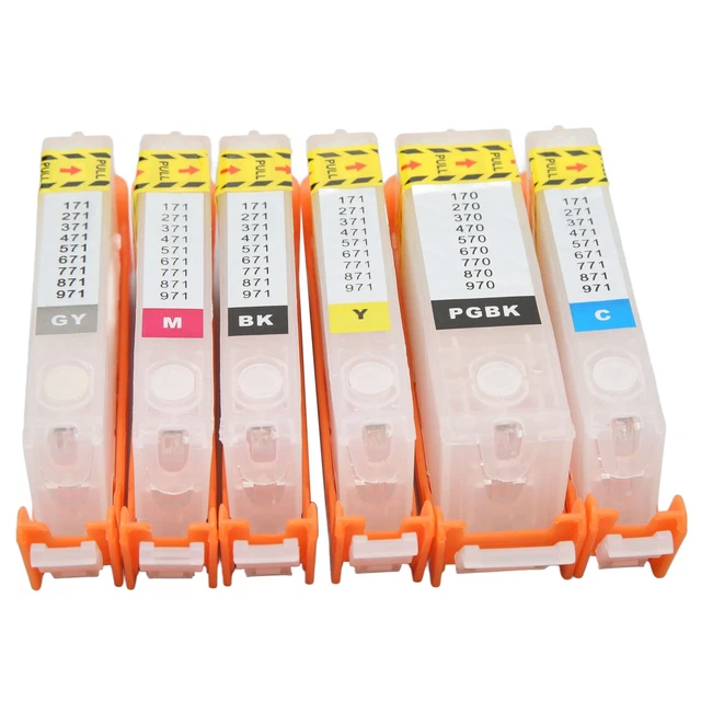 6X PRINTER INK Cartridge Permanent Chip Fluent Refill Ink Cartridge JJS ...
