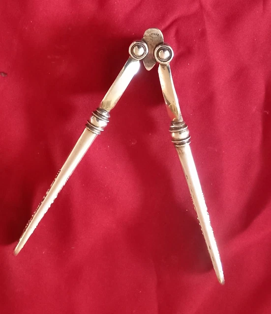 ANTIQUE VICTORIAN NUT Cracker Silver Plate 6 Inch Worm Handle Metal ...