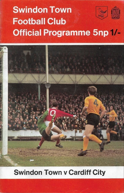 PROGRAMMA CALCIO - Swindon Town v Cardiff City - Div 2 - 10/4/1971 EUR ...