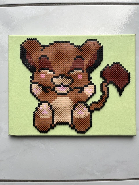 PIXEL ART / Perles A Repasser Tableau De Simba Bebe Dans Le Roi Lion ...