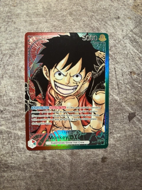 ONE PIECE MONKEY D Luffy OP01-003 Alt Leader Pre Errata - Romance Dawn ...