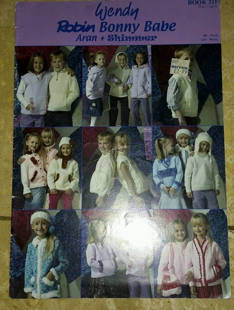 LIVRET DE MOTIFS de tricot Wendy Robin Bonny Babe Aran et Shimmer EUR 2 ...