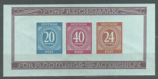 ALLIIERTE BESETZUNG, 1946 Briefmarkenausstellung, MiNr Block 12B ...