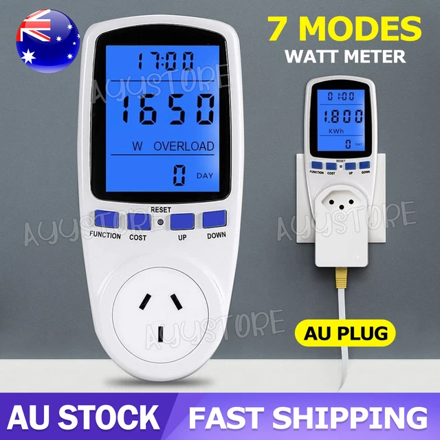 240V WATT METER Power Energy Monitor Consumption Electricity Usage Test ...
