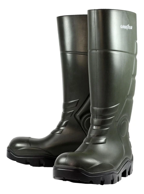 MENS GOODYEAR STEEL Toe Cap Wellies Wellington S4 Safety Boots Size UK ...