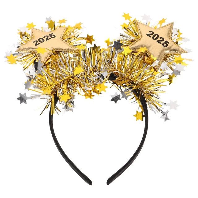 TINSEL 2026 NEW Year Headband Tiara Glitter 2026 NYE Hair Hoop with ...