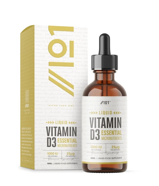VITAMIN D3 LIQUID Drops 1000IU - 30ml (600 Servings) - MCT 1 ml (Pack ...