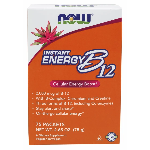 NOW FOODS VITAMINA B12 Istantaneo Energia 75 Confezioni Nervoso Sistema ...